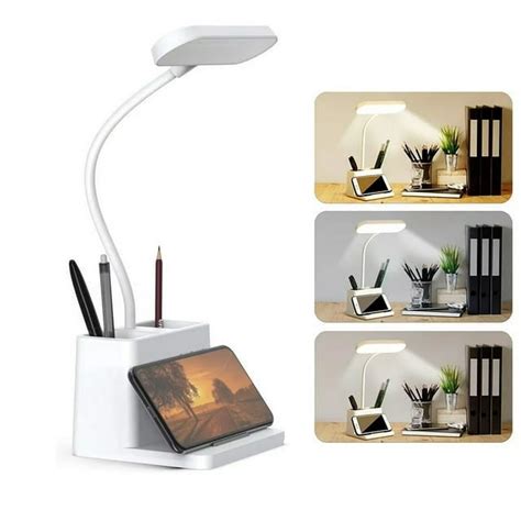 Famkit Desk Lamp Usb Charging Port Led Desk Lamp With Pen Holder For