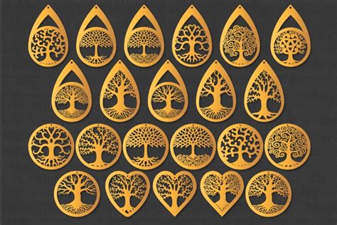 Earrings SVG Tree Of Life Earring SVG Pendant SVG Jewelry