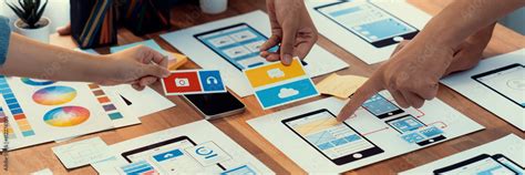 Panorama Shot Of Front End Developer Team Brainstorming Ui And Ux