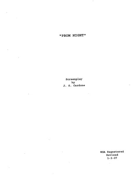 Prom Night 2008 Script Pdf