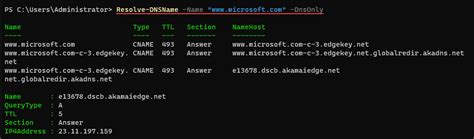 Resolve Dnsname Powershell Dns Lookup Virtualization Howto