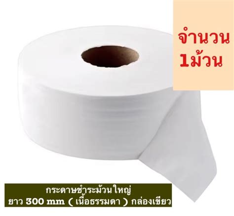 กระดาษชำระม้วนใหญ่ Green Plus ยกลัง 12 ม้วน 2 ชั้น ยาว 300 เมตร เนื้อกระดาษธรรมดา ราคาต่อ