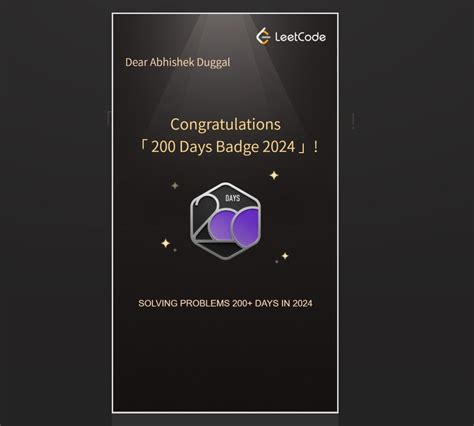 🎉 200 Days Of Leetcode Abhishek Duggal