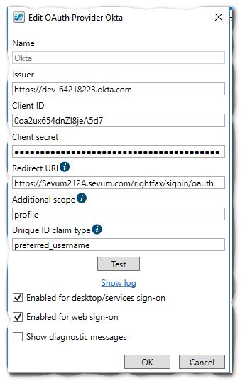 Configuring RightFax OpenID Oauth Login With Okta