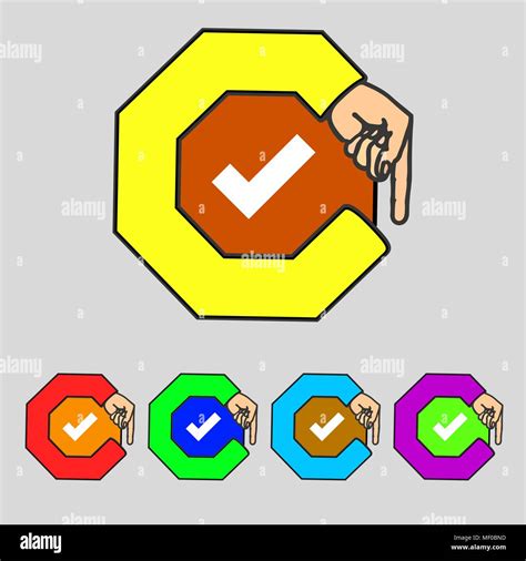 Check Mark Sign Icon Checkbox Button Set Colourful Buttons Vector