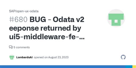 Bug Odata V2 Eeponse Returned By Ui5 Middleware Fe Mockserver Cause