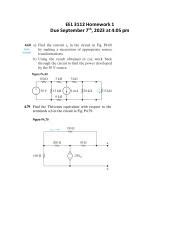 Find Current And Power In Circuit EEL Homework Course Hero