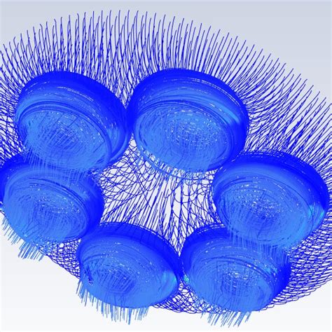 Fluid Flow Velocity Streamlines For Six Rotors Configuration Cfd Model
