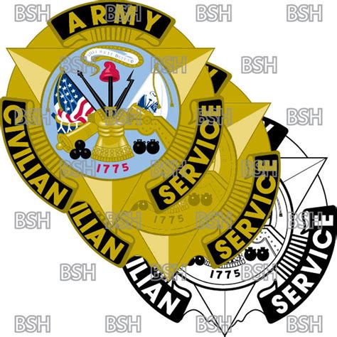 Us Army Civilian Service Pin Vector Image Files Ai Pdf And Svg Formats Plus Rasters Png