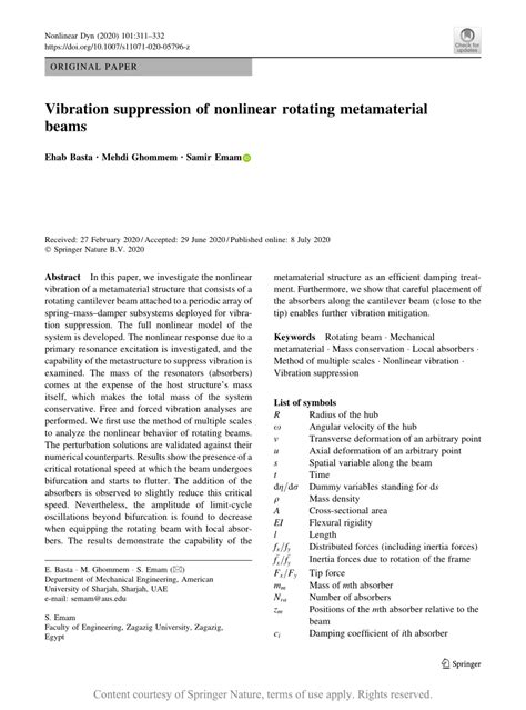 Vibration Suppression Of Nonlinear Rotating Metamaterial Beams