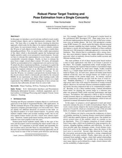 Robust Planar Target Tracking And Pose Estimation From A Single