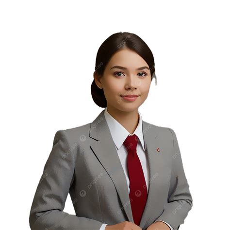 美麗的微笑女孩穿著正式的辦公禮服 白色襯衫和紅色領帶時尚設計 美麗的女孩 微笑 办公室礼服png去背圖片素材免費下載，免摳圖設計圖案下載