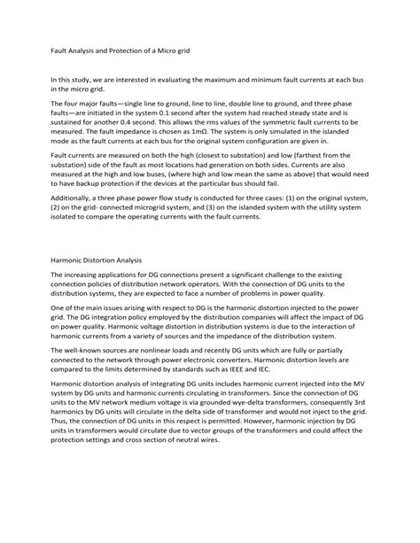 fault analysis and protection of a micro grid