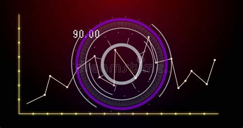 Animating Circular Graph And Line Chart Displaying Data Points And