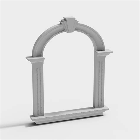 3d Model Arch Window Elegant Architectural Detail