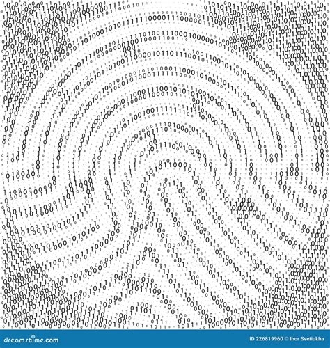 Binary Code By Fingerprint Shape Cyber Security Technology Digital Verification Information