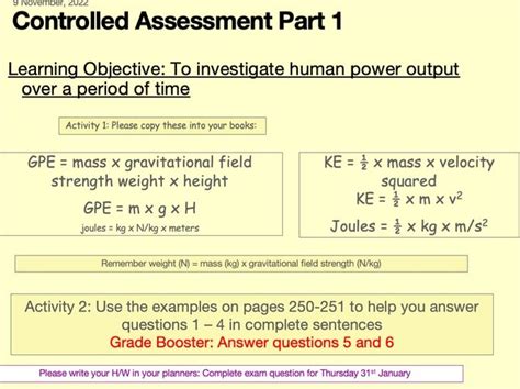 Investigating Human Power Output Gcse Biology Lesson Powerpoint