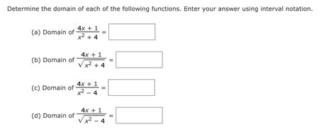 Solved Determine The Domain Of Each Of The Following Chegg