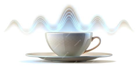 Flat Abstract Glowing Waveform Creating A Teacup Outline Concept As Glowing Waveforms Dance To
