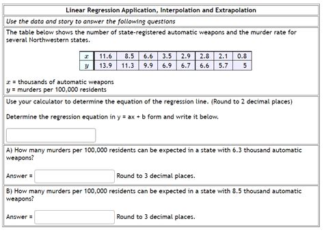 solved use linear regression to find the equation for the