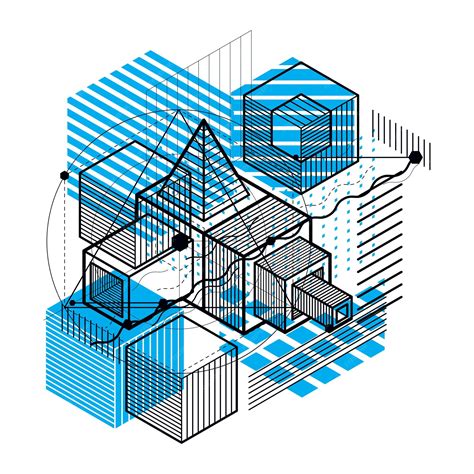 Premium Vector Abstract 3d Shapes Composition Vector Isometric Background Composition Of