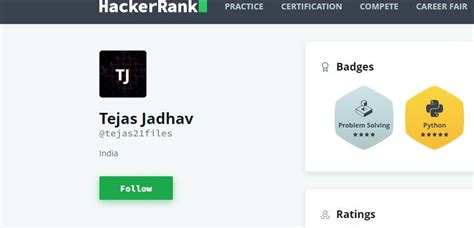 Tejas Jadhav On Linkedin Hackerrank Python Problemsolving Badges