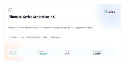 Learn C Programming Fibonacci Series Generation Labex
