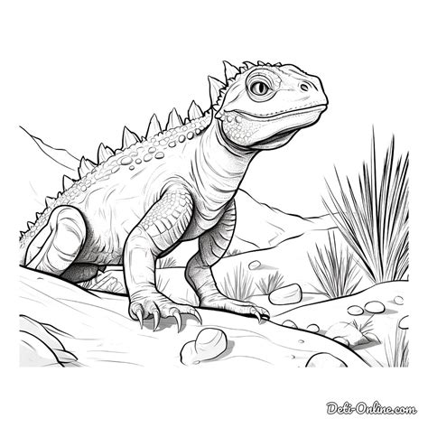 Раскраска Ящерица в пустыне распечатать раскраски для детей