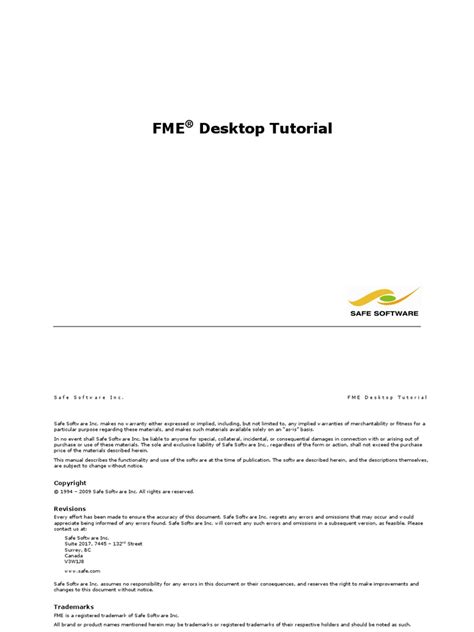 Fme Desktop Tutorial Pdf Menu Computing Software