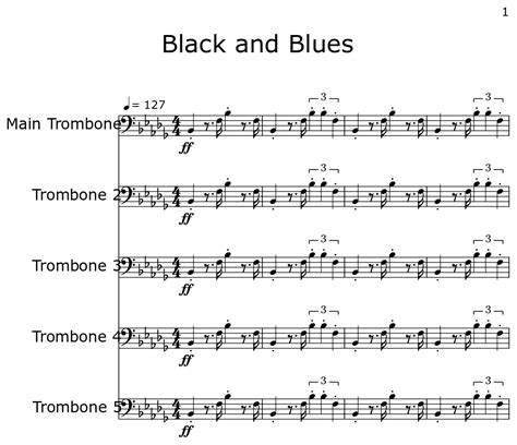 Black And Blues Sheet Music For Trombone