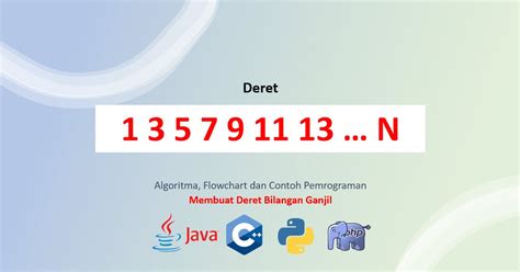 Algoritma Flowchart Dan Pemrograman Untuk Membuat Deret Bilangan