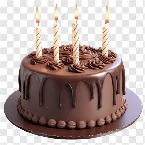 기발한 초콜릿 생일 케이크의 3d 렌더링 인공 지능 생성 생일 케이크 3d 렌더링 Png 일러스트 및 이미지 에 대한 무료