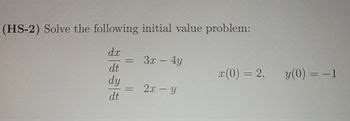 Answered Solve The Following Initial Value Bartleby