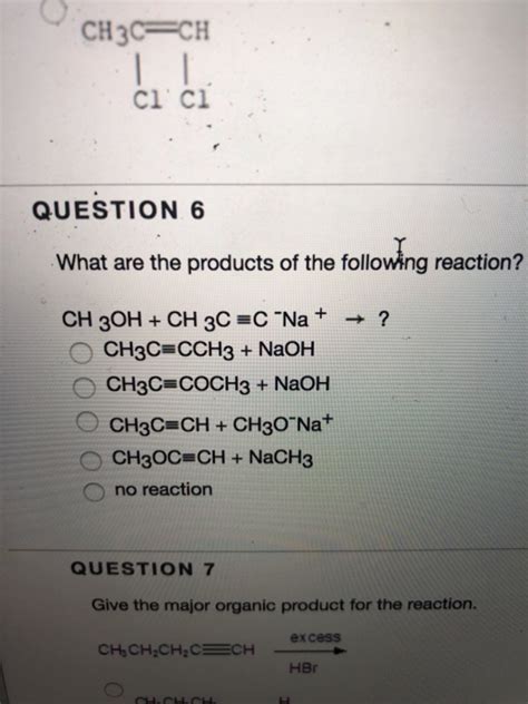 Solved CH C CH I T QUESTION What Are The Products Of The Chegg Com