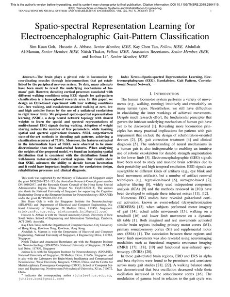 Pdf Spatio Spectral Representation Learning For Electroencephalographic Gait Pattern