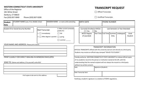 Transcript Wcsu Form Fill Out Printable PDF Forms Online