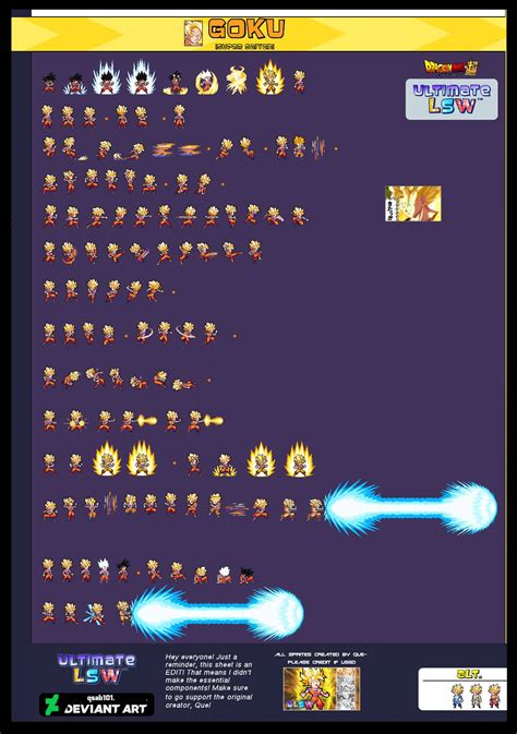 Goku Ssj Ulsw Sprite Sheet By Viniciogmgamer1234 On Deviantart