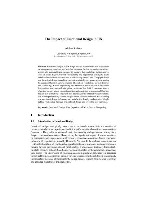 Pdf The Impact Of Emotional Design In Ux