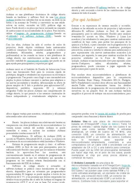 qué es el arduino pdf arduino microcontrolador