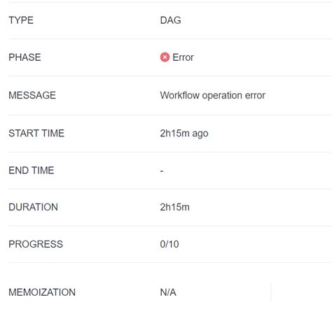 operation workflow error when retrying or starting a workflow with the