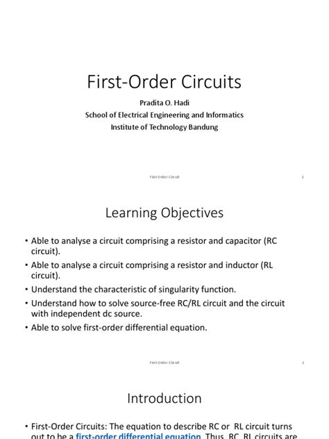 9 First Order Circuits Noted Pdf Electrical Network Electronic