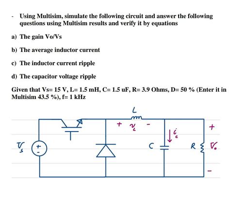 solved using multisim simulate the following circuit and