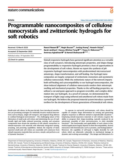 Pdf Programmable Nanocomposites Of Cellulose Nanocrystals And