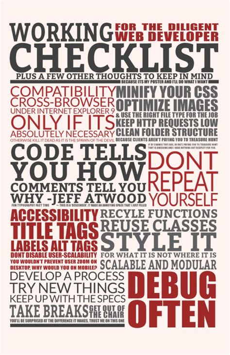 Working Checklist For The Diligent Web Developer By Jesse Kernaghan