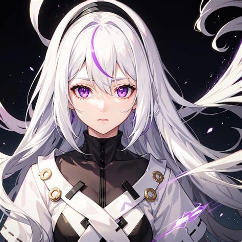 Uma Garota De Anime Com Longos Cabelos Esvoa Antes E Um Olhar Determinado Foto Premium