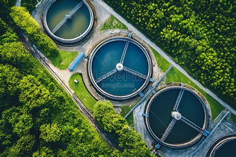 하수 처리장의 항공 사진
