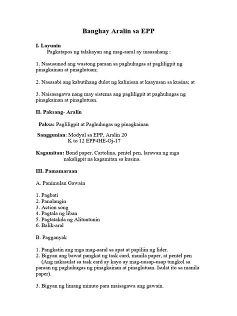 Wastong Paghuhugas Ng Pinggan At Pinaglutuan Pdf