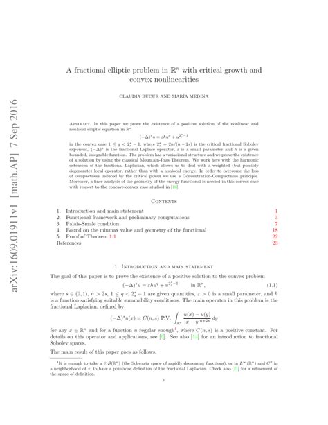 Pdf A Fractional Elliptic Problem In Mathbb{r} N With Critical