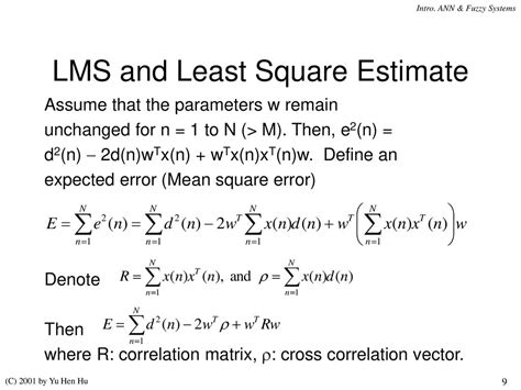 Lecture 7 Learning Iv Error Correcting Learning And Lms Algorithm