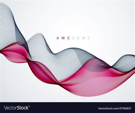 Dynamic Particles Sound Wave Flowing Dotted Vector Image